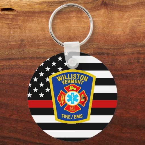 Fire Department Custom Logo Firefighter Keychain | Zazzle