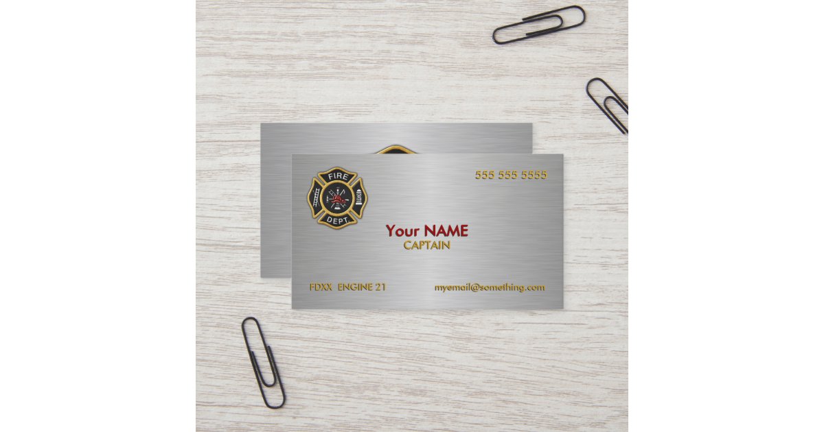 Fire Department Deluxe Business Card | Zazzle.com
