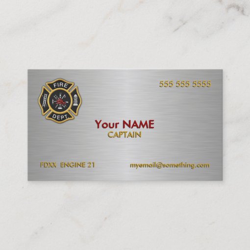 Fire Department Deluxe Business Card | Zazzle