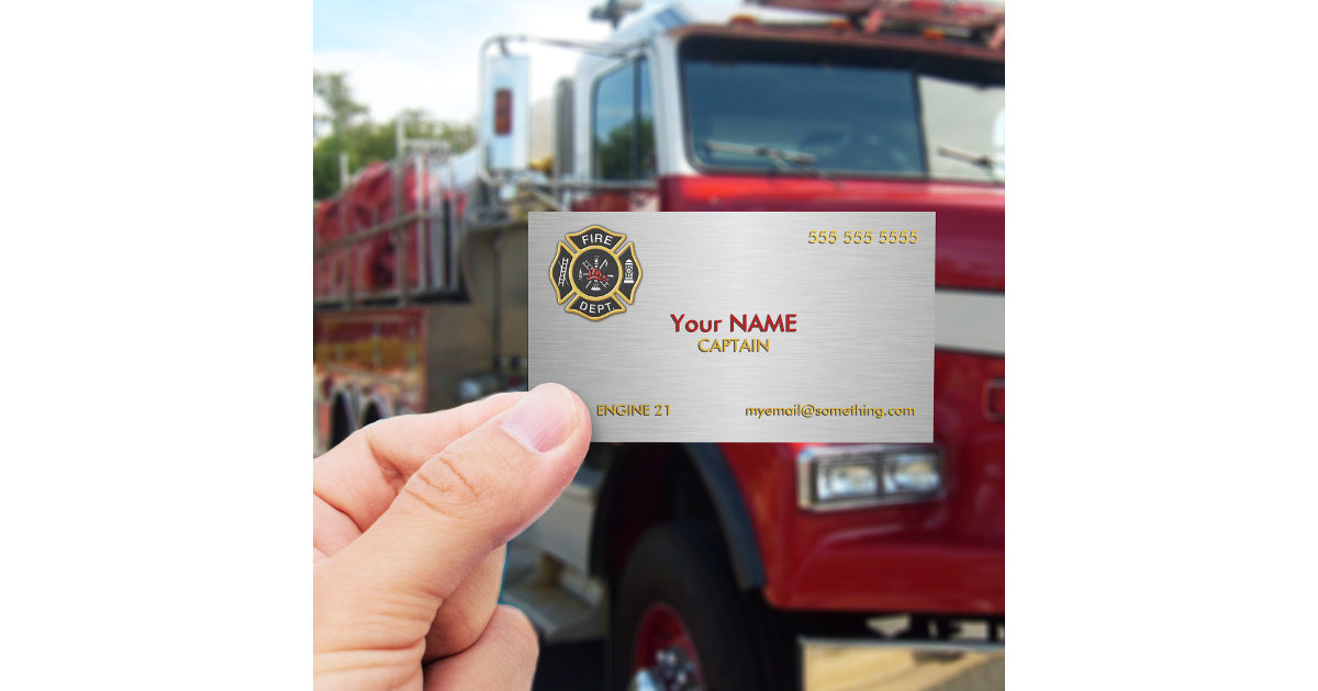 Fire Department Deluxe Business Card | Zazzle