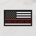 Fire Department Emblem Logo Red Line Firefighter Business Card | Zazzle