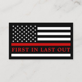 Fire Department Emblem Logo Red Line Firefighter Business Card | Zazzle