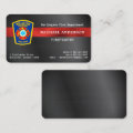 Fire Department Emblem Red Silver Firefighter Business Card | Zazzle