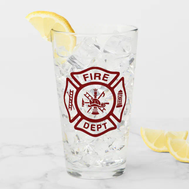 Fire Department Firefighter Badge Glass | Zazzle