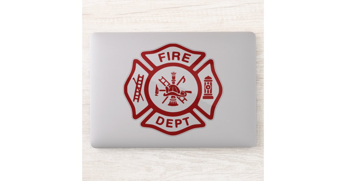 Fire Department Firefighter Badge Sticker | Zazzle