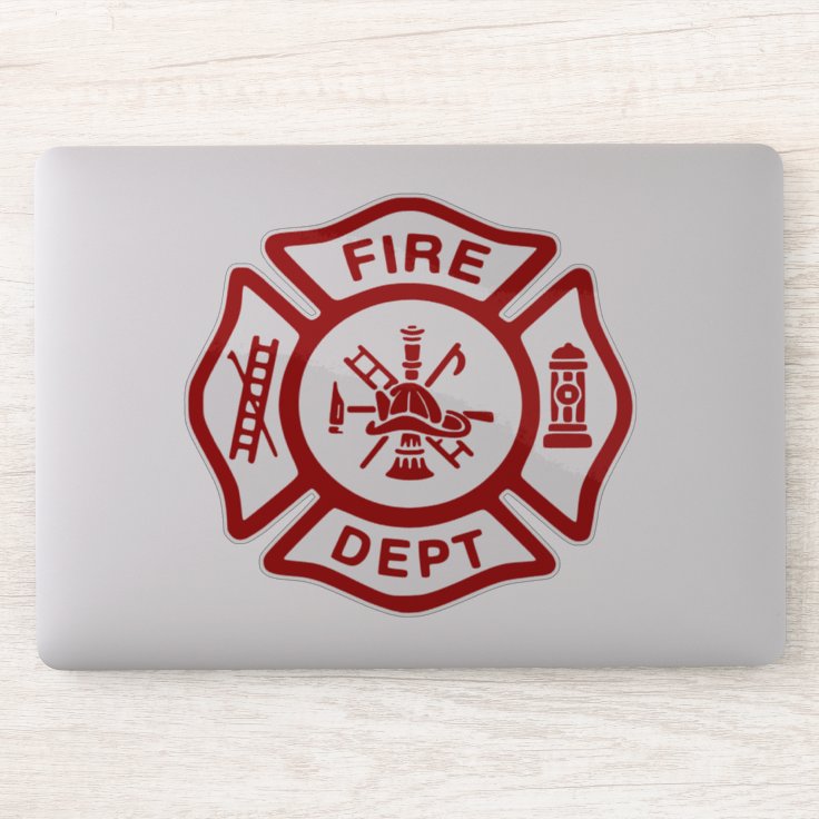 Fire Department Firefighter Badge Sticker | Zazzle