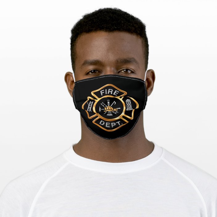 Fire Department Firefighter Gold Adult Cloth Face Mask | Zazzle.com
