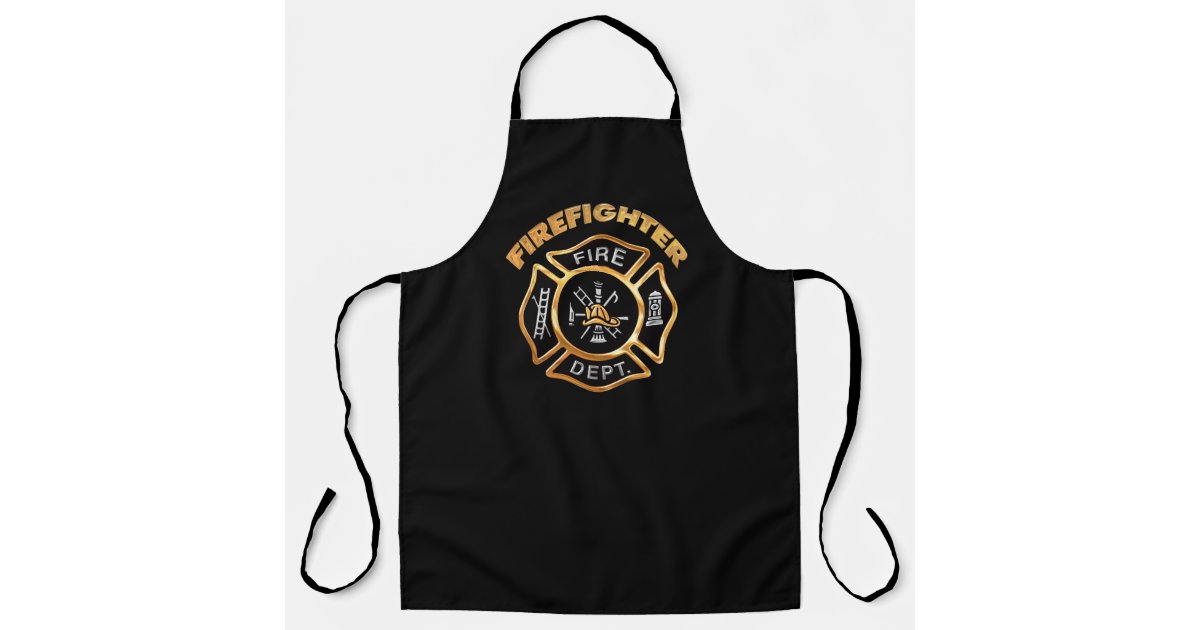 Fire Department Firefighter Gold Apron | Zazzle