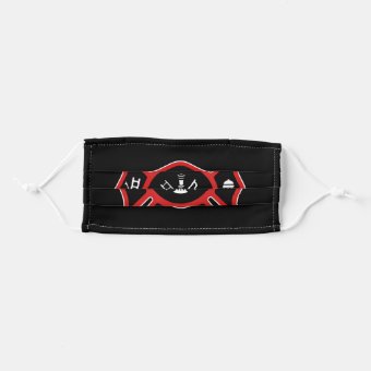 Fire Department Firefighter Red Adult Cloth Face Mask | Zazzle