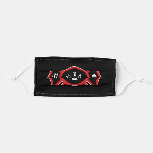 Fire Department Firefighter Red Adult Cloth Face Mask | Zazzle
