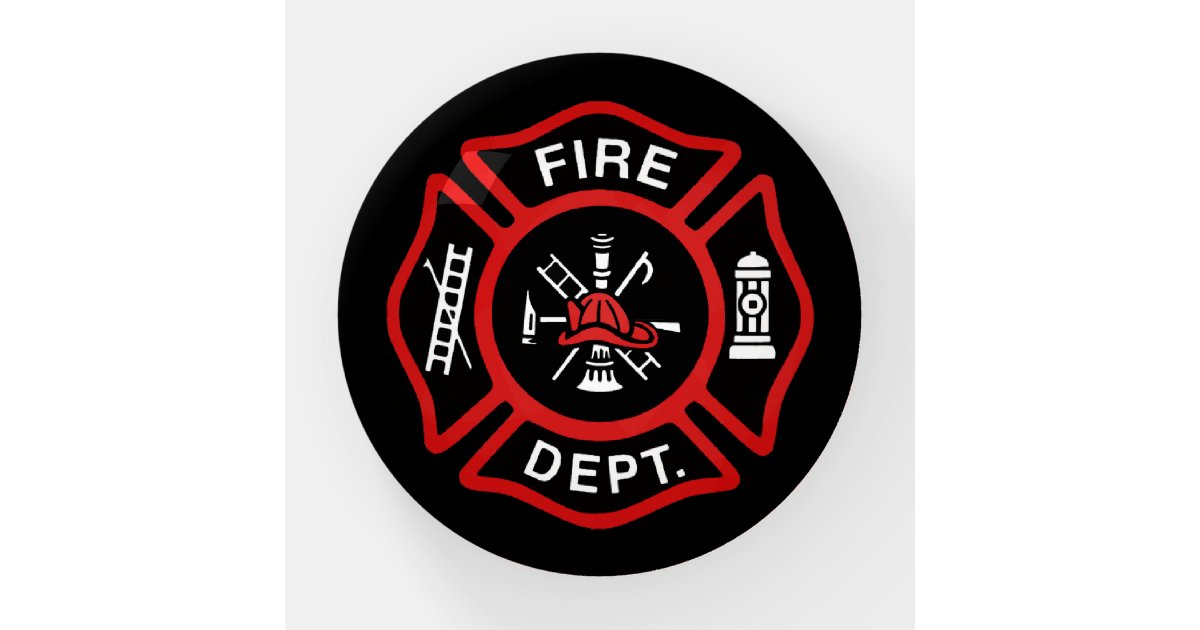 Fire Department Firefighter Red Paperweight | Zazzle