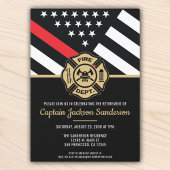Fire Department Fireman Firefighter Retirement Invitation | Zazzle
