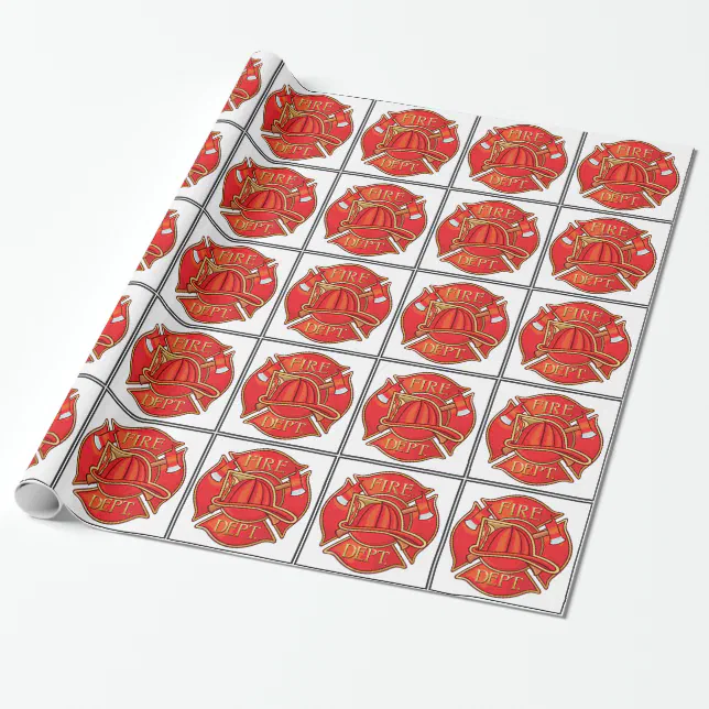 Fire Department Gift Wrap - SRF | Zazzle