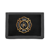 Fire Department Gold Badge Tri-fold Wallet | Zazzle