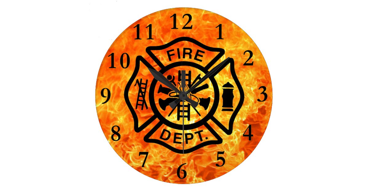Fire Department Large Clock | Zazzle