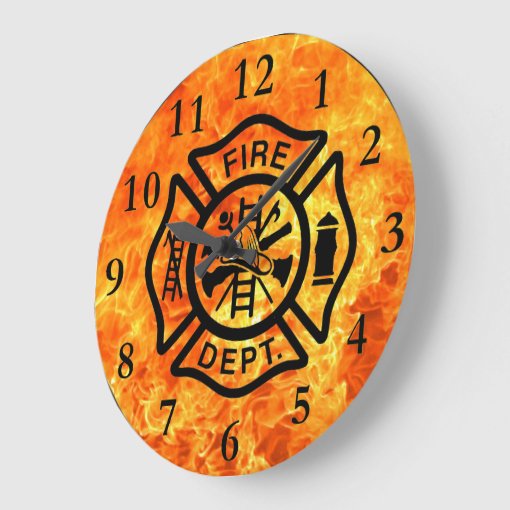 Fire Department Large Clock | Zazzle