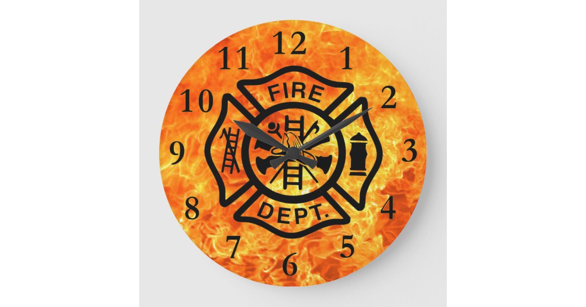 Fire Department Large Clock | Zazzle