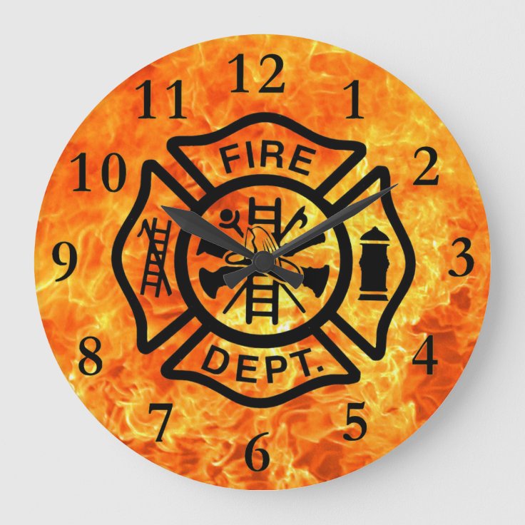 Fire Department Large Clock | Zazzle