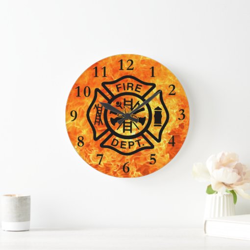 Fire Department Large Clock | Zazzle