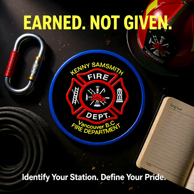 Fire Department logo Black And Red Badge1bb Patch | Zazzle
