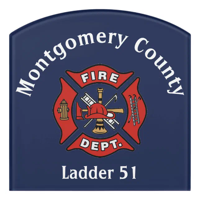 Fire Department Logo Custom Door Sign | Zazzle