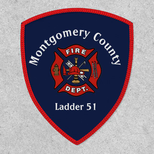 Fire Department Logo Custom Iron On Patch | Zazzle