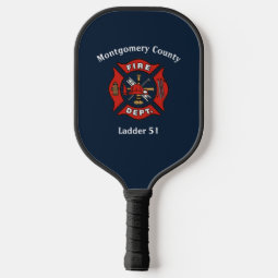 Fire Department Logo Custom Pickleball Paddle | Zazzle