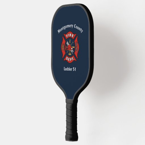 Fire Department Logo Custom Pickleball Paddle | Zazzle