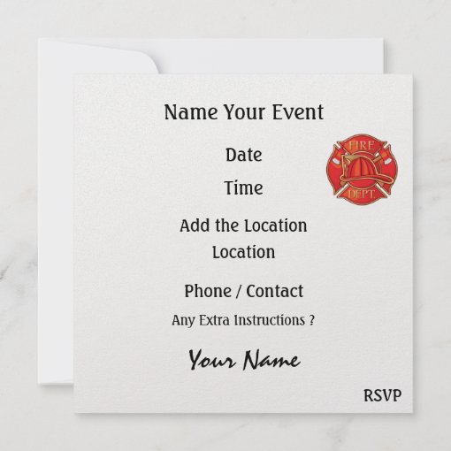 Fire Department Party - BBQ - SRF Invitation | Zazzle