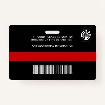 Fire Department Personalized Photo Firefighter ID Badge | Zazzle