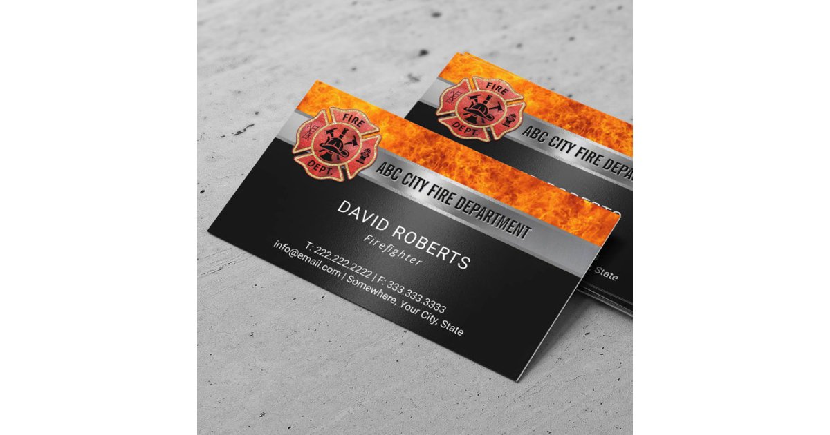 Fire Department Professional Firefighter Business Card | Zazzle