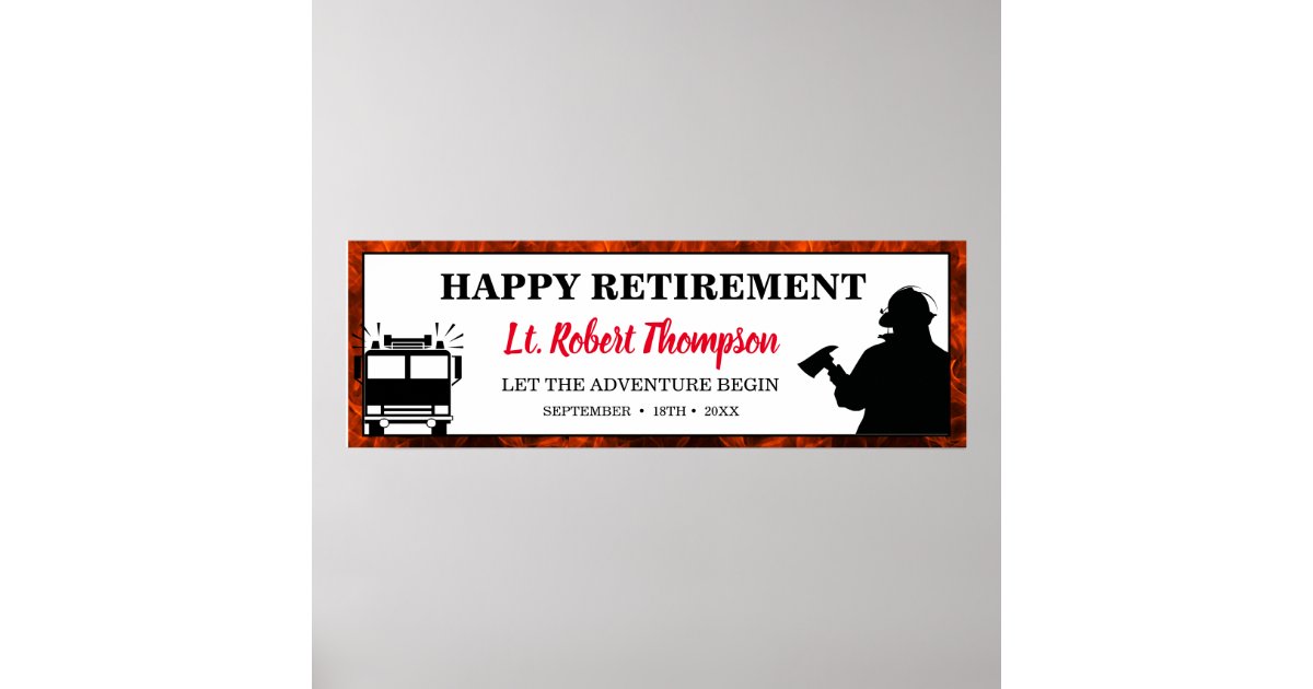 Fire Department Retirement Personalized Poster | Zazzle
