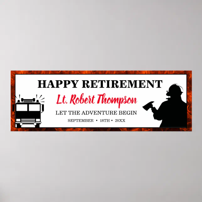 Fire Department Retirement Personalized Poster | Zazzle