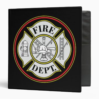 Fire Department Round Badge Binder | Zazzle