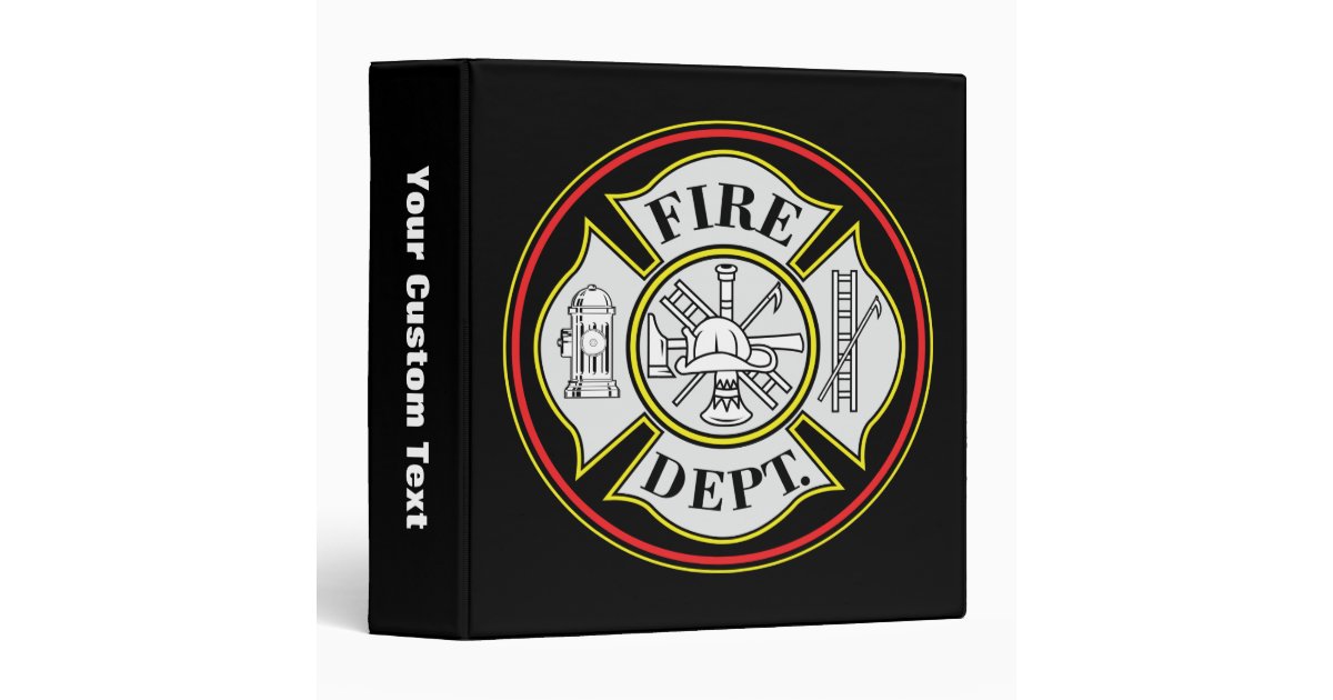 Fire Department Round Badge Binder | Zazzle