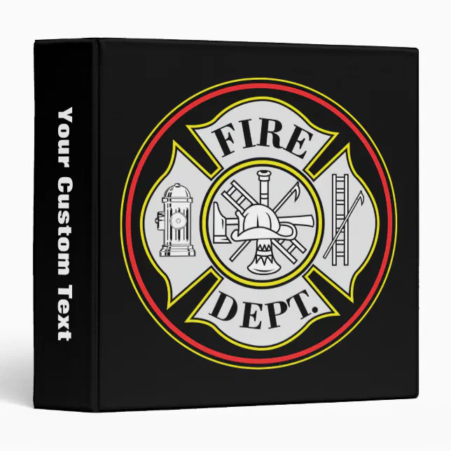 Fire Department Round Badge Binder | Zazzle