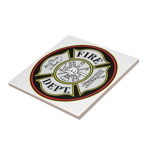 Fire Department Round Badge Ceramic Tile | Zazzle