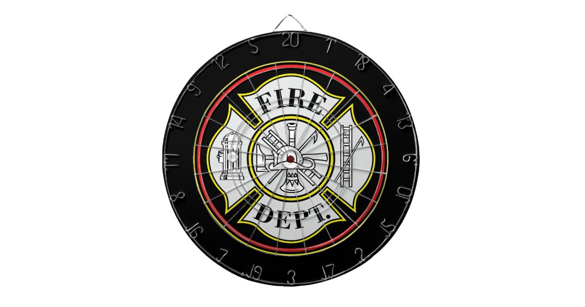 Fire Department Round Badge Dartboard | Zazzle