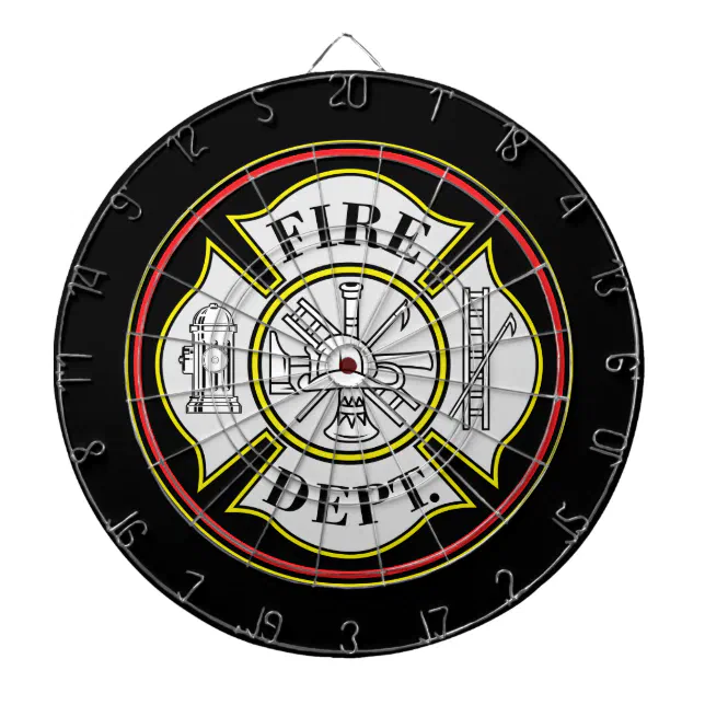 Fire Department Round Badge Dartboard | Zazzle