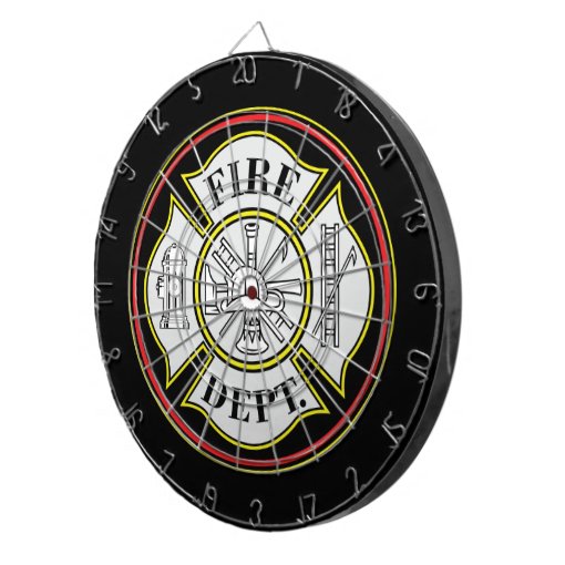 Fire Department Round Badge Dartboard | Zazzle