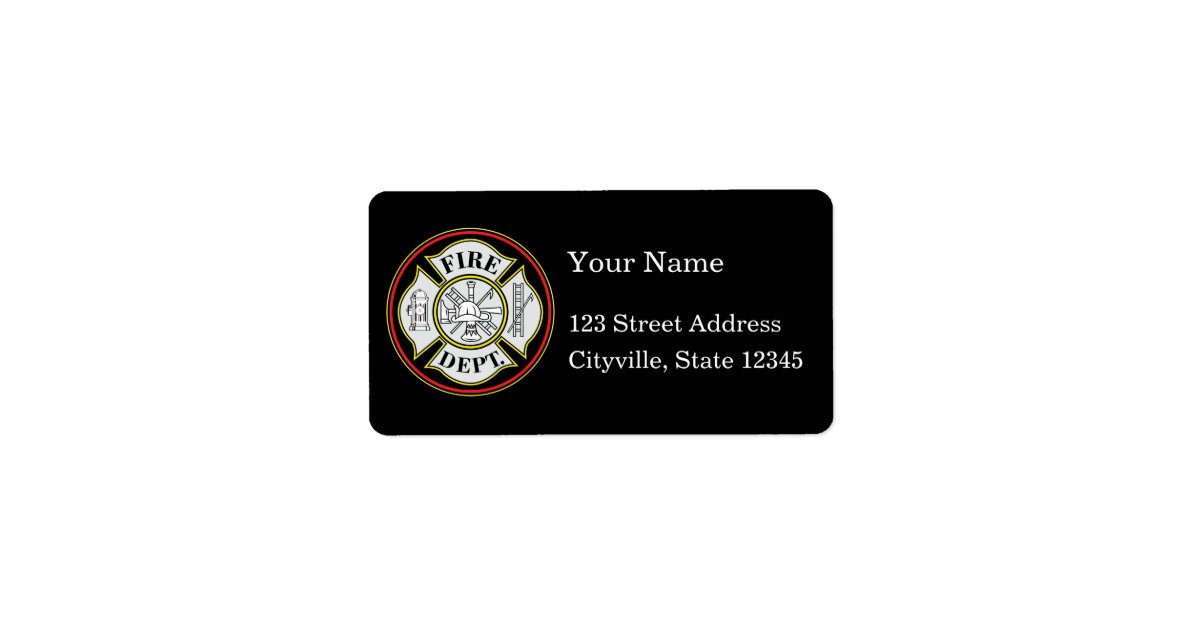 Fire Department Round Badge Label | Zazzle