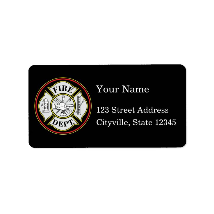 Fire Department Round Badge Label | Zazzle