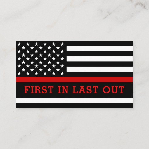 Fire Department Thin Red Line Emblem Firefighter Business Card | Zazzle