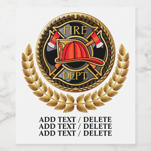 Fire Department Wine Label | Zazzle