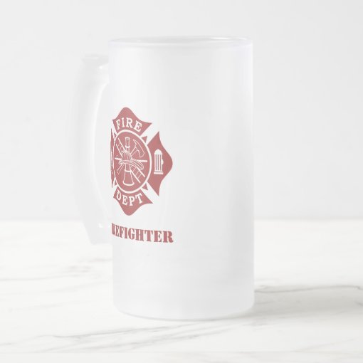 Fire Dept / Firefighter 16oz Frosted Glass Mug | Zazzle
