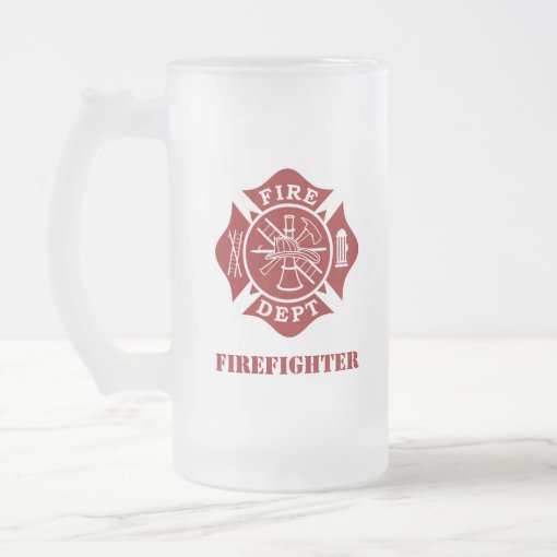 Fire Dept / Firefighter 16oz Frosted Glass Mug | Zazzle