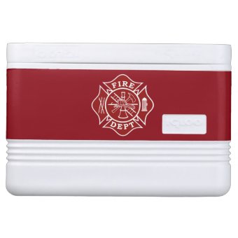 Fire Dept / Firefighter Igloo 12 Can Cooler | Zazzle
