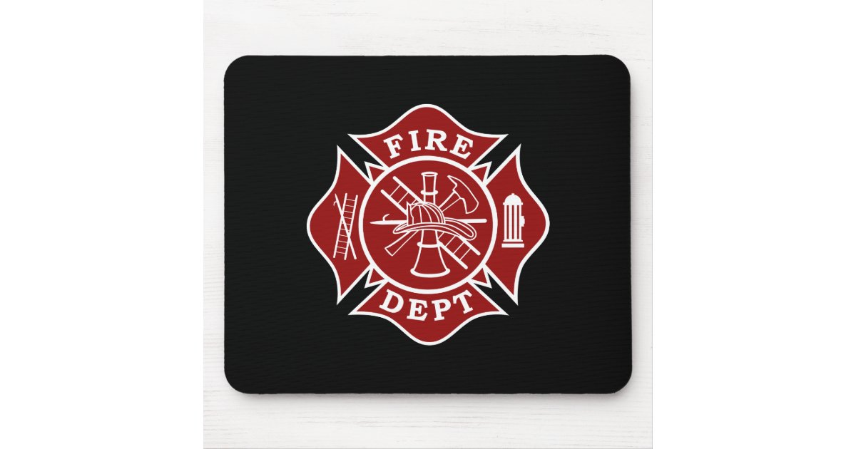 Fire Dept / Firefighter Maltese Cross Mousepad | Zazzle