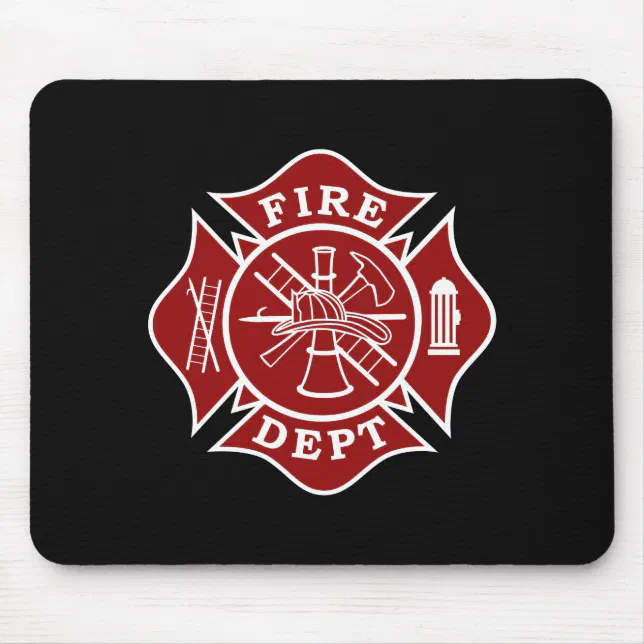 Fire Dept / Firefighter Maltese Cross Mousepad | Zazzle