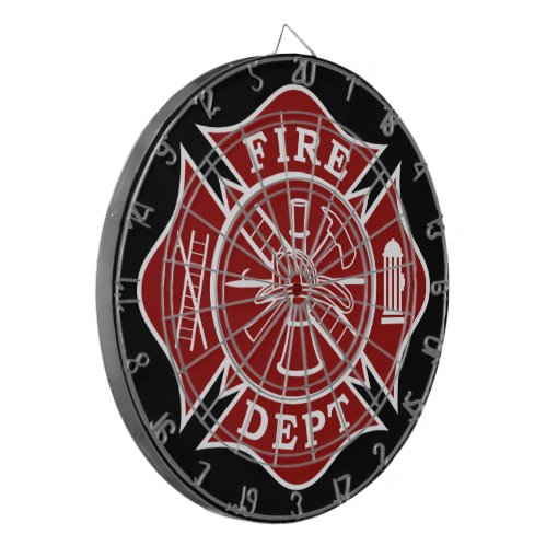 Fire Dept / Firefighter Metal Cage Dartboard | Zazzle